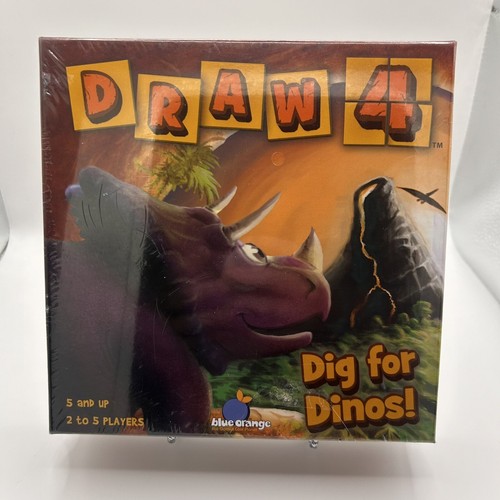 Draw 4 Dig for Dinos Card Game Blue Orange paleontologist New Factory ...