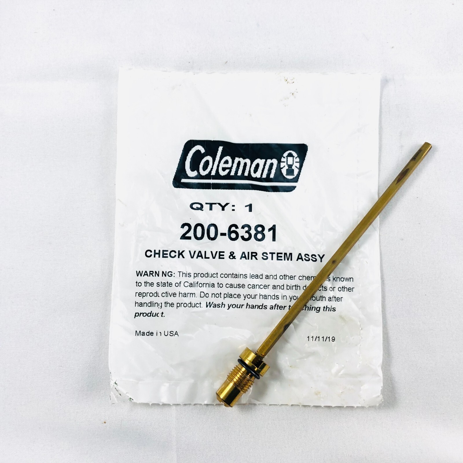 NOS Coleman Check Valve & Air Stem Assembly # 200-6381 Lanterns and ...