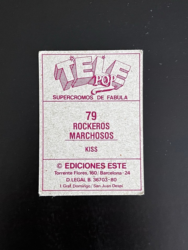1980 KISS Band Card #79 Telepop Tele Pop American Rock RARE | eBay