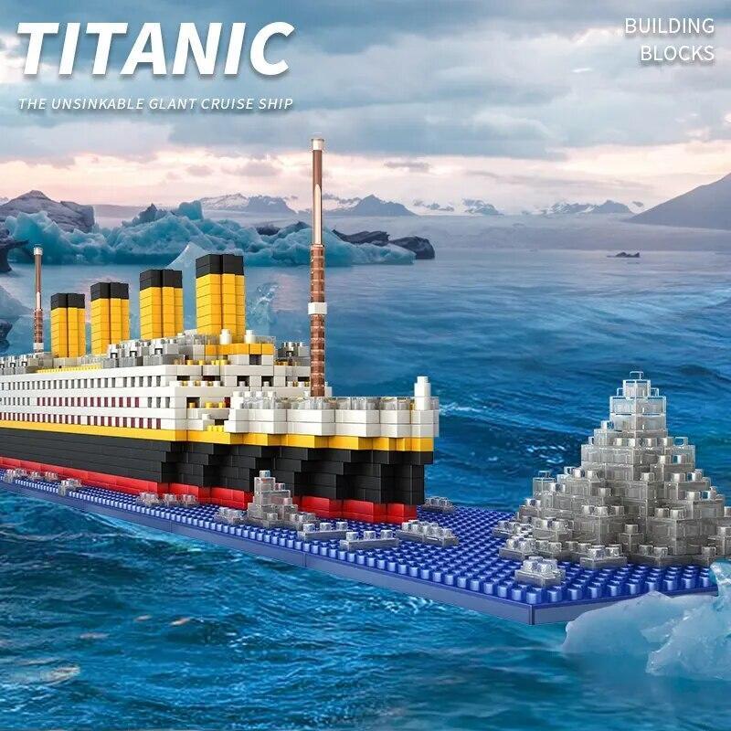 Spiderman Lego Sets 1860Pcs Mini Bricks Model Titanic Cruise Ship Model ...