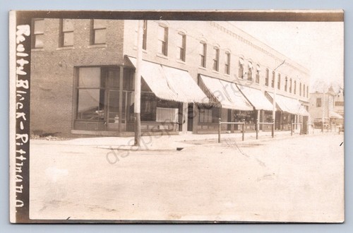 J87/ Rittman Ohio RPPC Postcard c1910 Realty Block Stores Buildings 301 ...