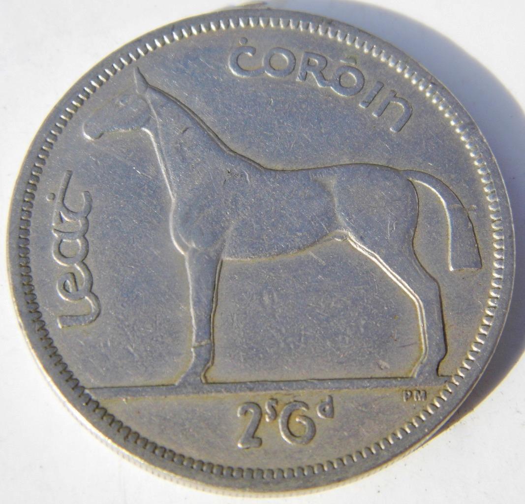 Irish Half Crown 2 Shilling 6p Coin 1951 High Grade Horse Harp Ireland ...
