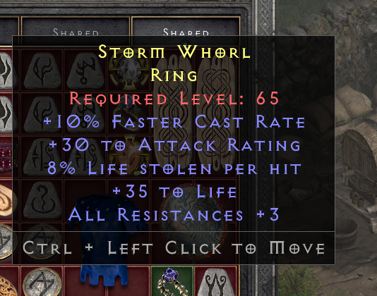 Diablo 2 Resurrected Rare Ring 10%fcr/8% LL/life/all resists -D2R-PC SC ...