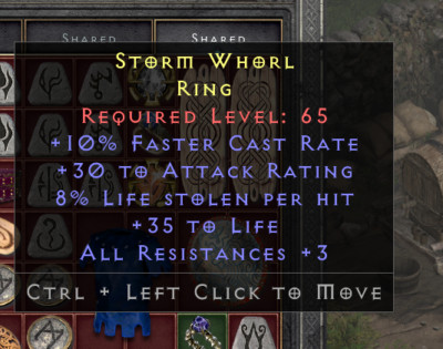 Diablo 2 Resurrected Rare Ring 10%fcr/8% LL/life/all resists -D2R-PC SC ...