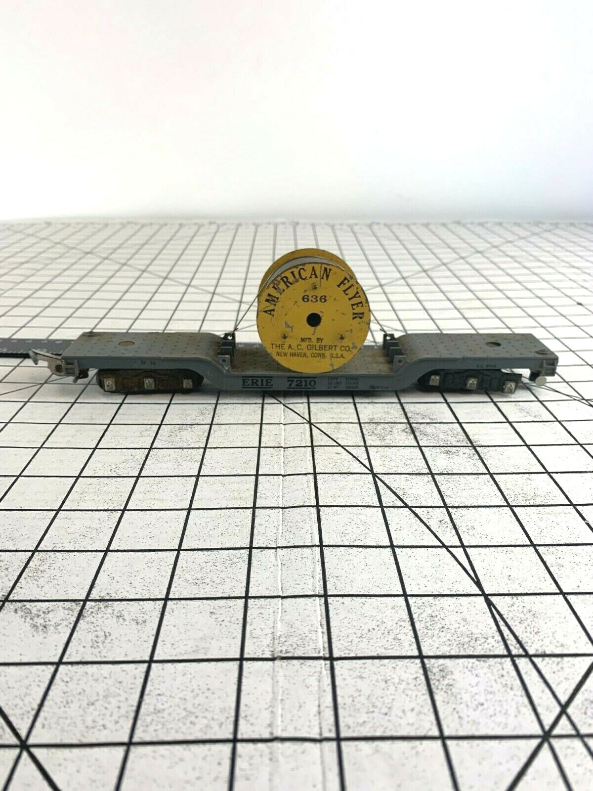 Vintage S Gauge American Flyer Freight Car Flat Bed Wire Spool Train ...