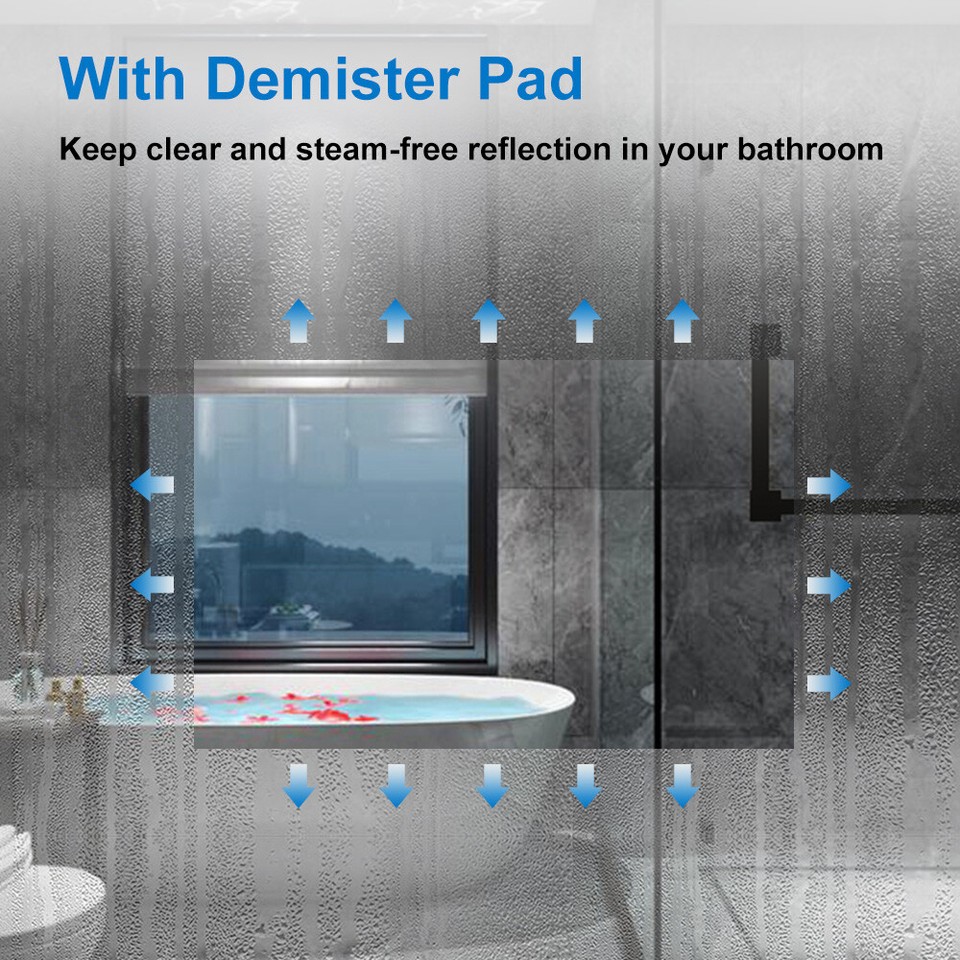 Large Size Bathroom Mirror LED Light Anti Mist Wall lighted Mirror with ...