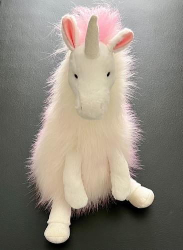 Aurora Purely Luxe Pink & White Plush 12" Sitting Unicorn Pony Toy ...