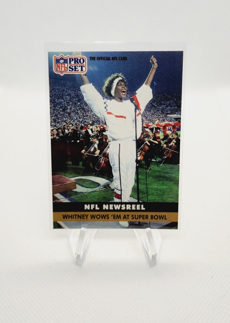 1991 Pro Set Whitney Houston #350 NFL Newsreel Wows 'em at Super Bowl ...