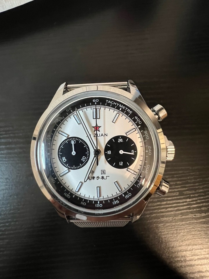 Homage Seagull 1963 Quartz 42mm Aviation Chronograph Panda Dial ...
