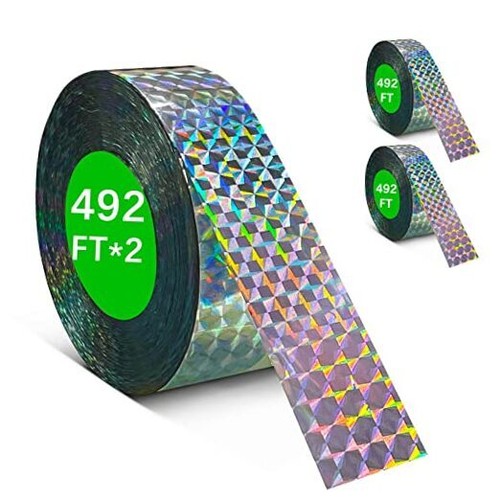 [984FT]Effective Birds Scare Reflective Ribbon Reflectors,Dual 2*Rolls ...