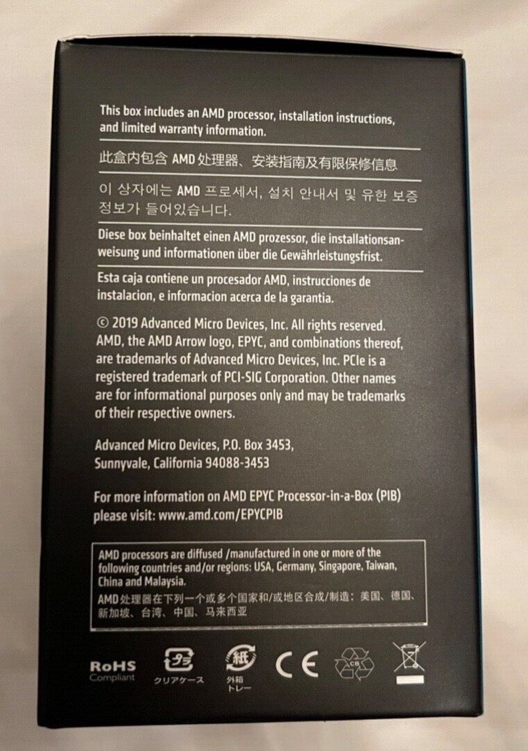 AMD Epyc 7742 Server Processor (3.4 GHz, 64 Cores, Socket SP3) OPN PIB ...