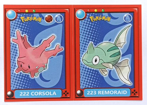 POKEMON POKEDEX Sticker EF #222-223 CORSOLA / REMORAID Edition PERU ...