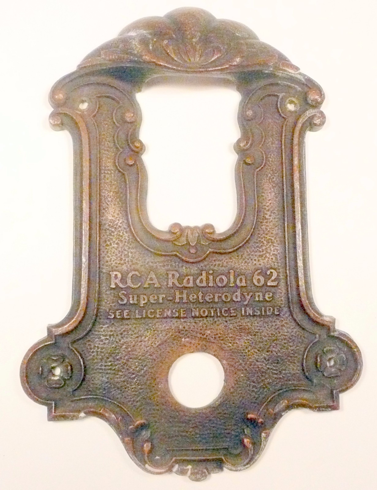 vintage* RCA RADIOLA 62 - RIGHT SIDE FACEPLATE w/ ORIG SCREWS & LIGHT ...