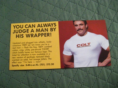 Colt Studios Gay Erotica 1989 T Shirt Flyer - Vintage Cal Sinclair Porn ...