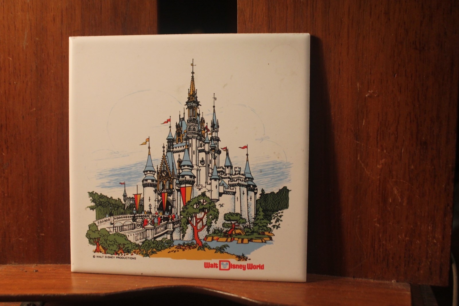 Walt Disney World 1970's Cinderella Castle Orlando Ceramic Tile 6 ...