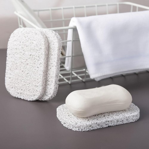 White Soap Holder Pad PVC Soap Dish for Shower Kitchen Bathroom | eBay