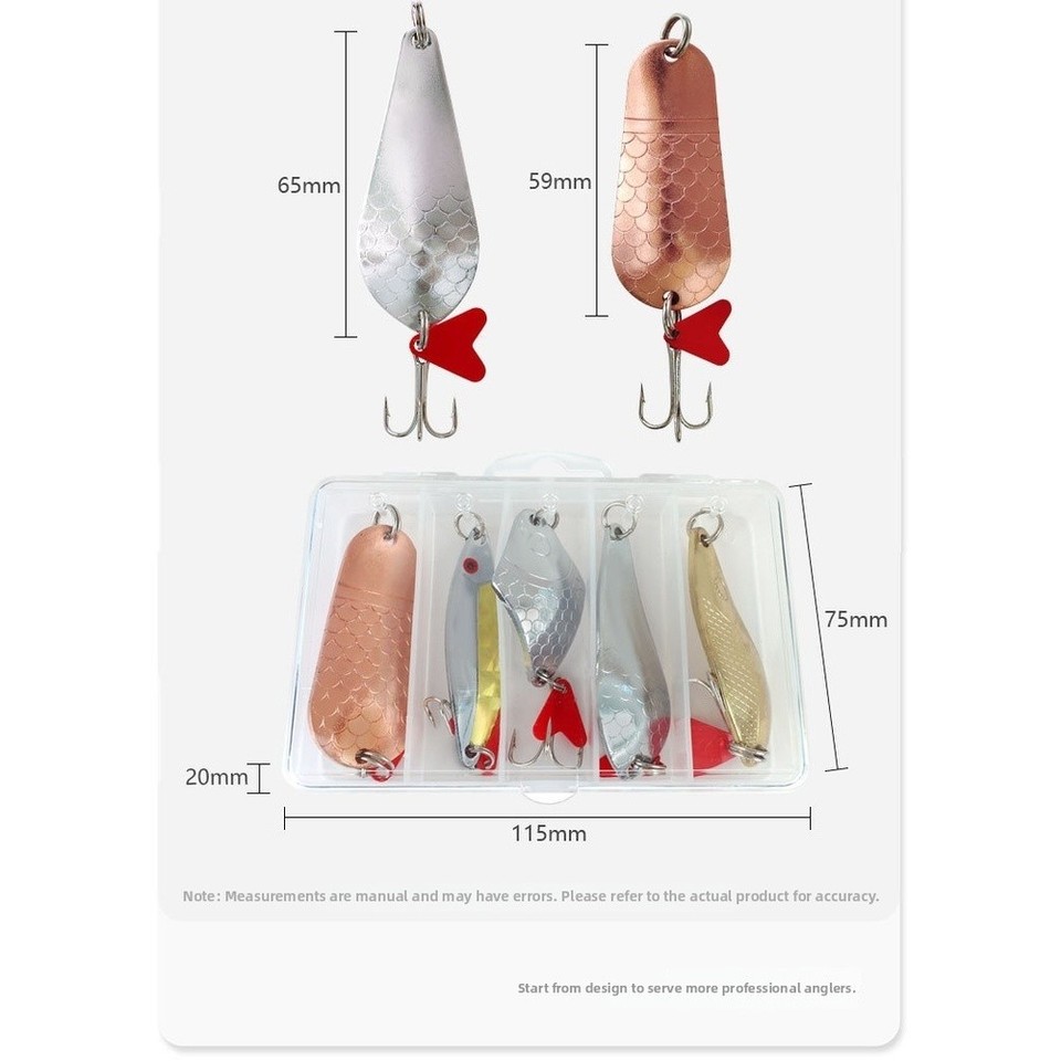 Metal Spinner Lures for Fishing Featuring Reflective Coating and Hooks ...