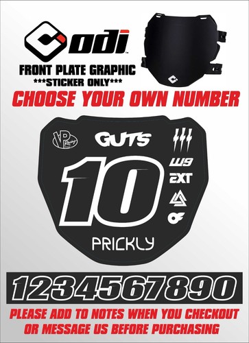 ODI DH Mountain Bike Front Number Plate Custom Thick GRAPHIC ONLY ...