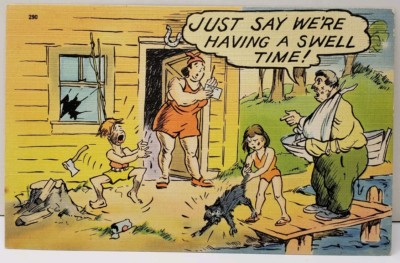 Humor Chaotic Vacation! Just Say we're having a swell time Linen ...