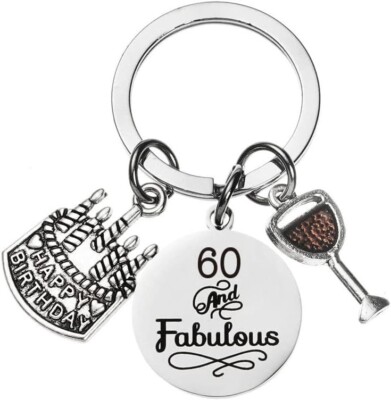 60 and Fabulous Birthday Gift Keychain 60Th Birthday Gifts for Women 60 ...