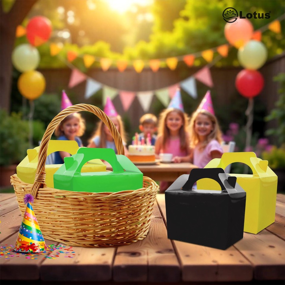 Kids Party Box Bag, Childrens Coloured, Treat, Toy, Lunch Loot, Gift ...