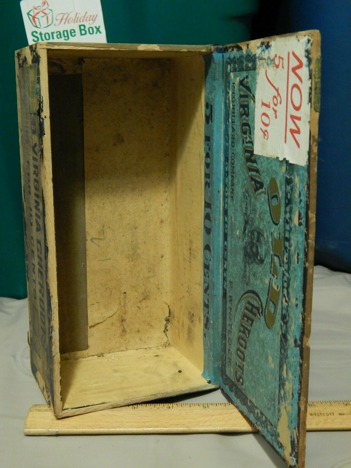 Old Virginia Cheroots Light WOOD CIGAR BOX "Uncle Remus" Lorillard Co ...