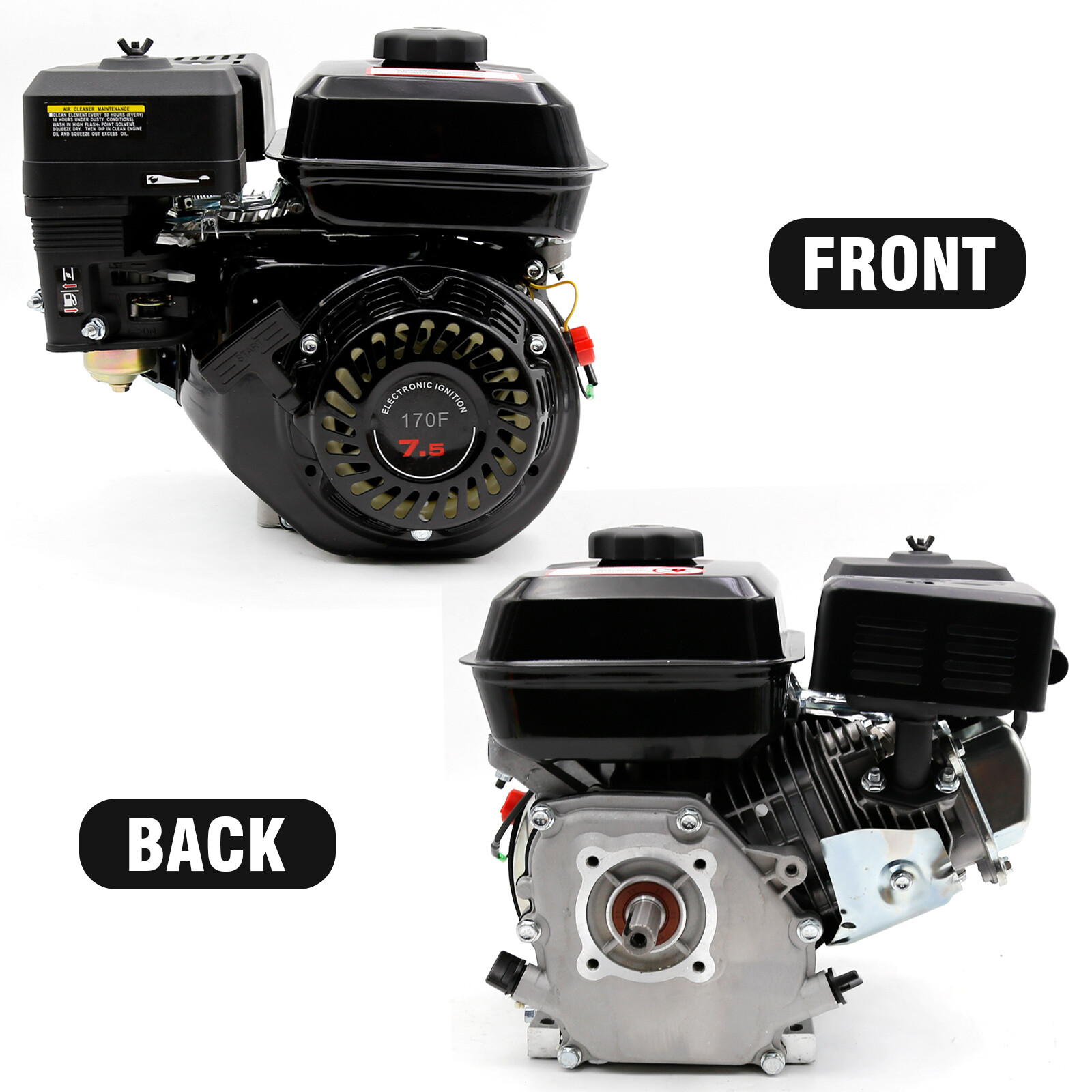 Gasoline Engine 4 Stroke 210CC 7.5HP OHV Industrial Grade Pull Start ...