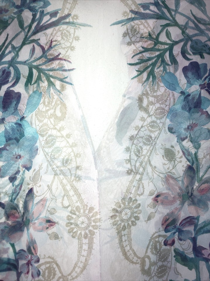 LADIES TAB SLEEVED V NECK BLOUSE SIZE 10 FROM 'W' AT BHS BLUE MIX ...