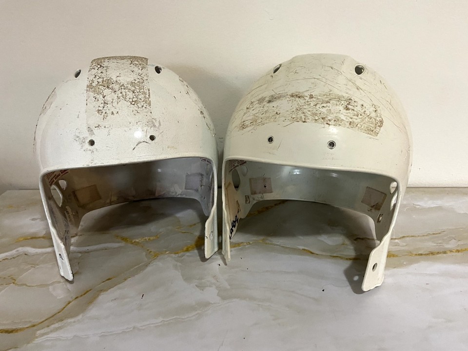 Lot 2 Empty Riddell Revolution Football Helmet Shells White Youth Size ...