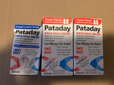 Pataday Once Daily 2 Twin Packs/Twice Daily 1 Pack/ Allergy Relief Eye ...