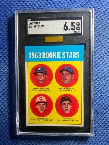 1963 Topps Baseball #537 Pete Rose SGC 6.5** Centered* MBA GOLD* Under ...