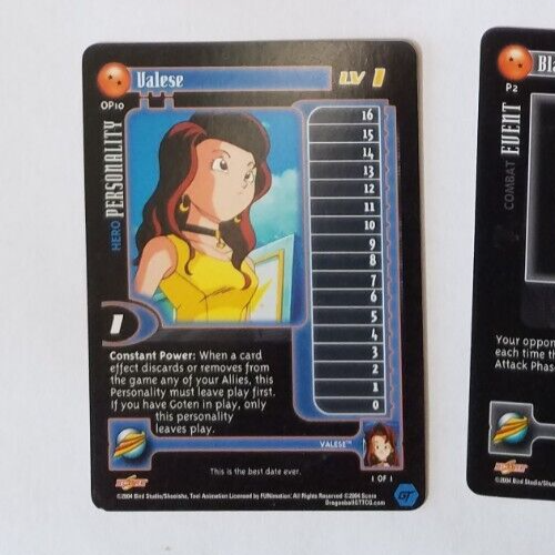 DRAGON BALL GT VALESE CARD # OP10 GOTEN GIRLFRIEND RARE CARD | eBay