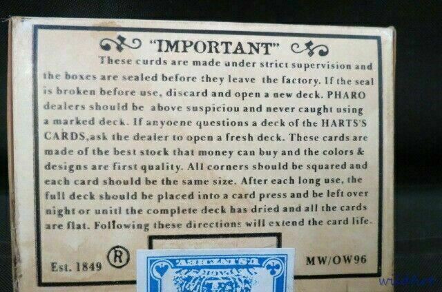 OLD WEST PHARO CARDS Poker Playing Repr 1870 1800s Saloon Armory Civil ...