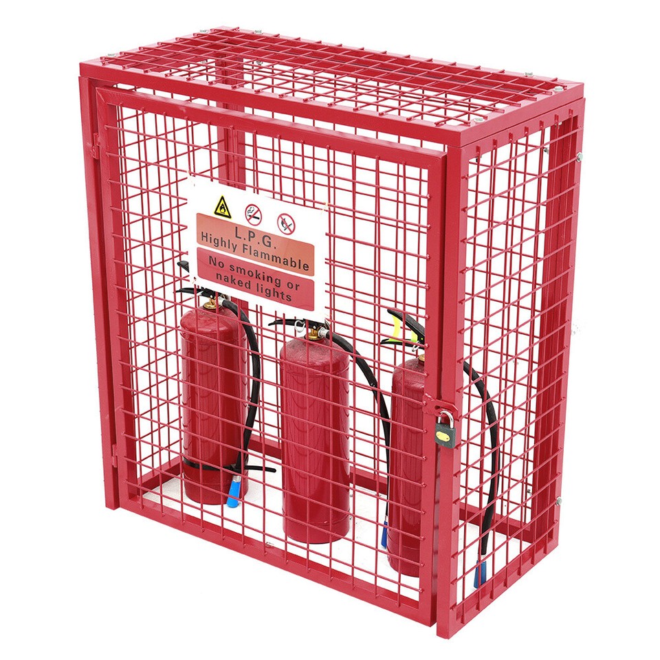 Gas Bottle Cage Cylinder Storage Security Galvanise Lockable Steel Safe ...
