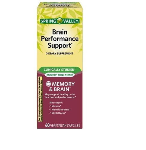Spring Valley Brain Performance Memory Support Vegetarian Capsules 60 ...