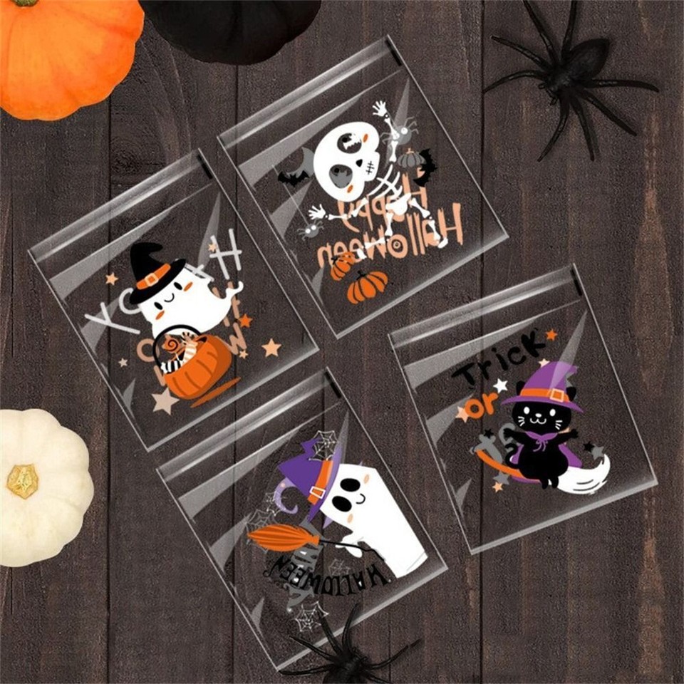 100PCS Halloween Trick Or Treat Sweet Biscuit Cookie Gift Candy Loot ...