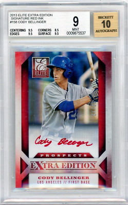 2013 Elite Extra Edition Cody Bellinger Signature Red Ink /25 #158 BGS ...