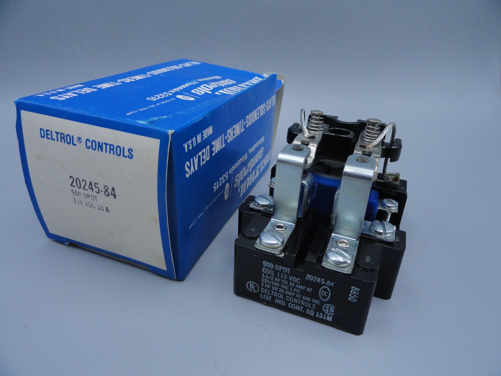 DELTROL CONTROLS 20245-84 110VDC 30A DPDT RELAY (Qty 1) | eBay