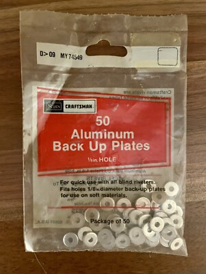 Craftsman Aluminum Backup Plates - Pack Of 50 - 1/8” Hole | eBay