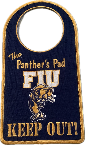 NCAA Florida FIU Panthers Pad KEEP OUT Door Sign Hanger Dorm Hotel Bed ...