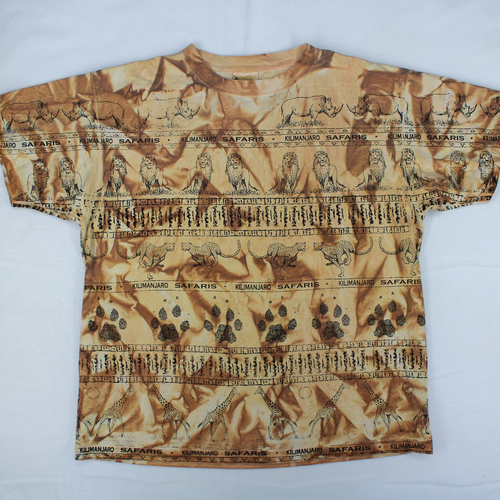 WALT DISNEY AOP Kilimanjaro Safaris Vtg 90s All Over Print T-SHIRT Men ...