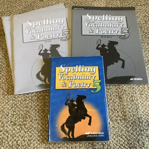 Abeka Spelling, Vocabulary, & Poetry 5 Curriculum, Tests, Test Key ...