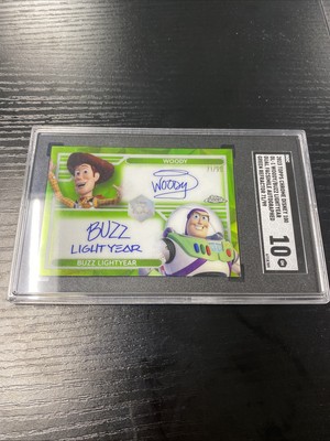 2023 Topps Chrome Disney 100 Woody/Buzz Lightyear Dual Auto /99 SGC 10 ...