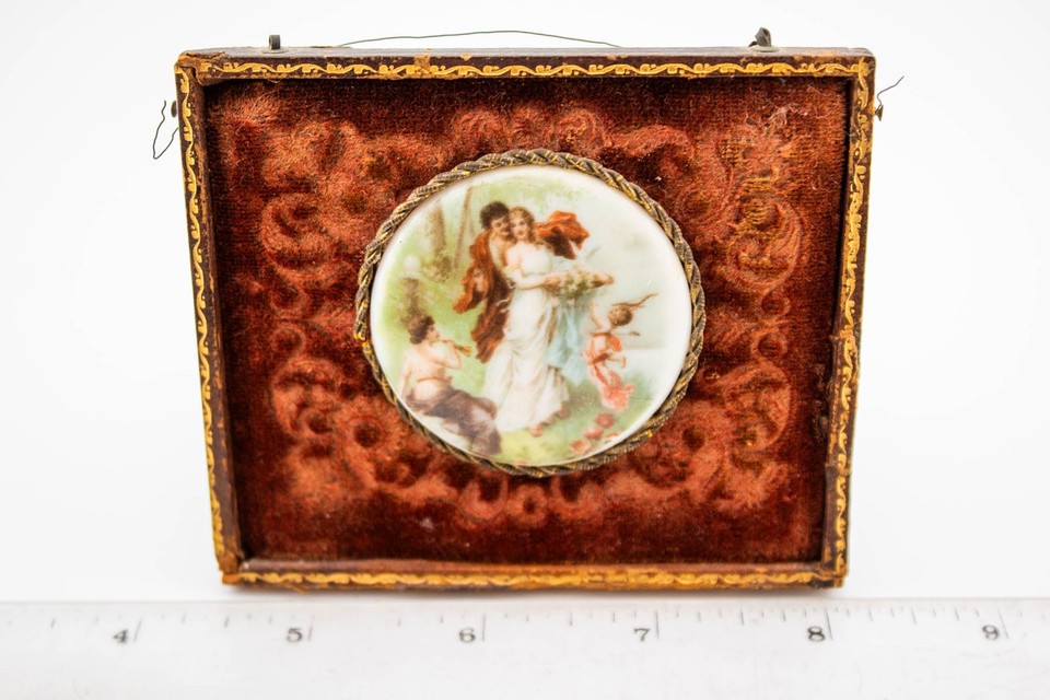 1800s VICTORIAN MINIATURE FRAMED PORCELAIN ART FRAMED | eBay