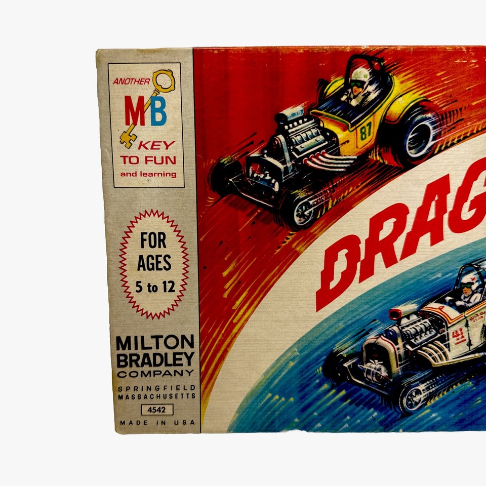 VINTAGE Milton Bradley DRAG STRIP BOARD GAME COMPLETE Killer Race Car ...