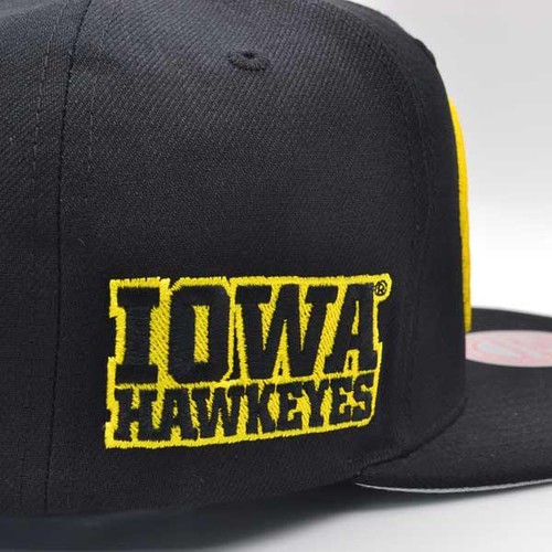 Mitchell And Ness Iowa Hawkeyes NCAA Black Yellow Gray Patch Snapback ...