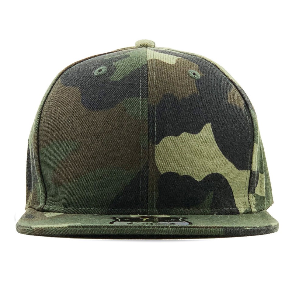 Premium Solid Fitted Baseball Cap Hat Blank Plain Flat Bill 9-Sizes ...