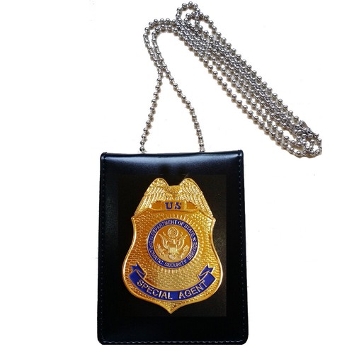 Prop Role Play Halloween DS DDS Badge Security Dept Agent Wallet Holder ...