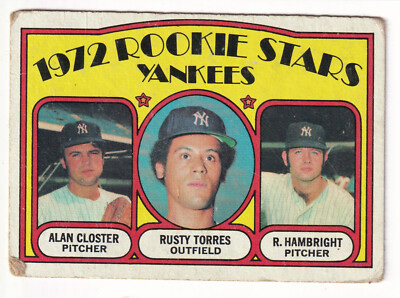 1972 Topps Baseball #124 Rusty Torres RC Rookie Stars New York Yankees ...