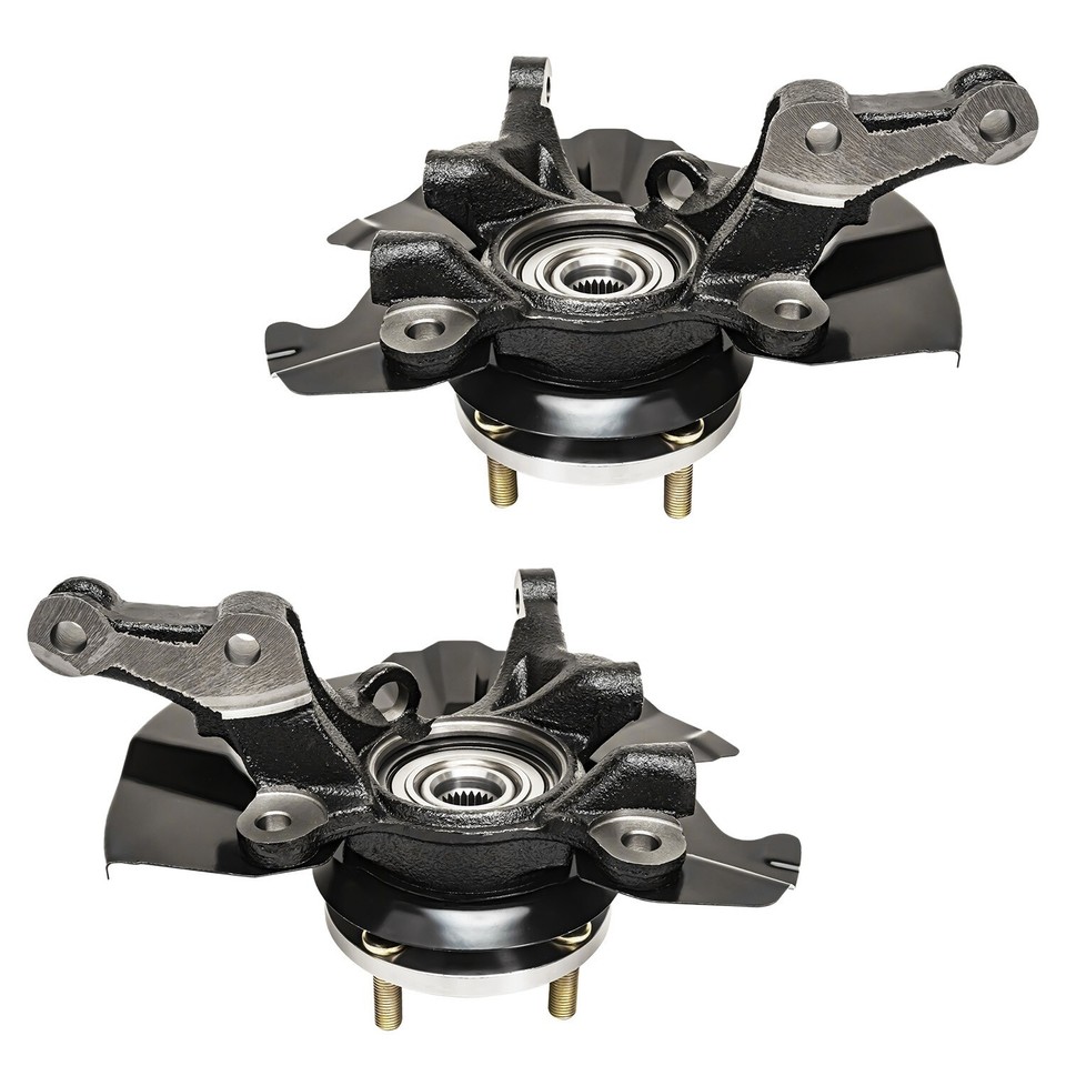 Front Steering Knuckles Hub Bearings Disc Rotors Brake Pads for Hyundai ...